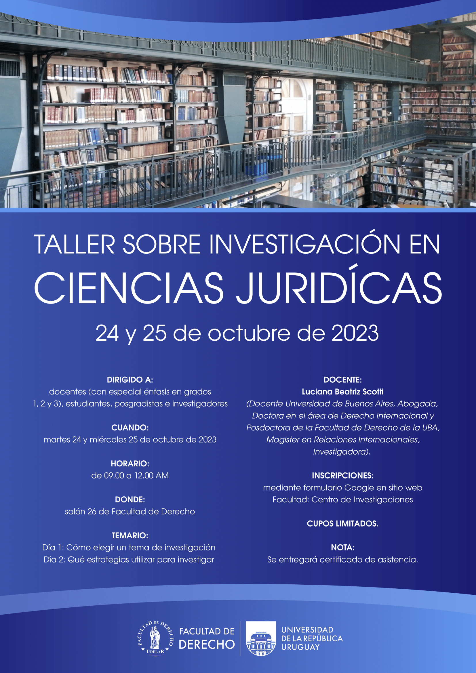 Taller de investigación en Ciencias jurídicas | Facultad de Derecho